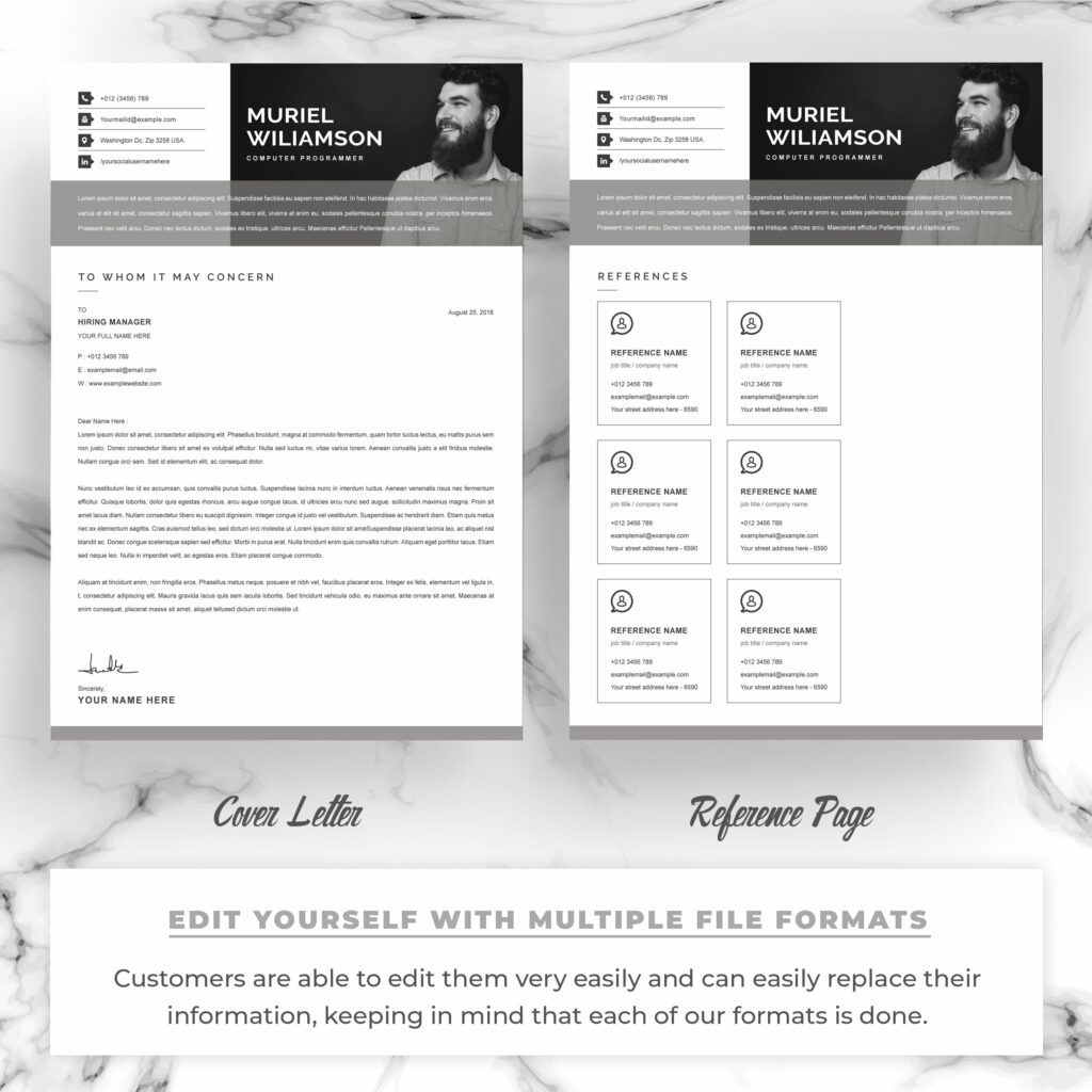 CV Template | MS Word Cover Letter – MasterBundles