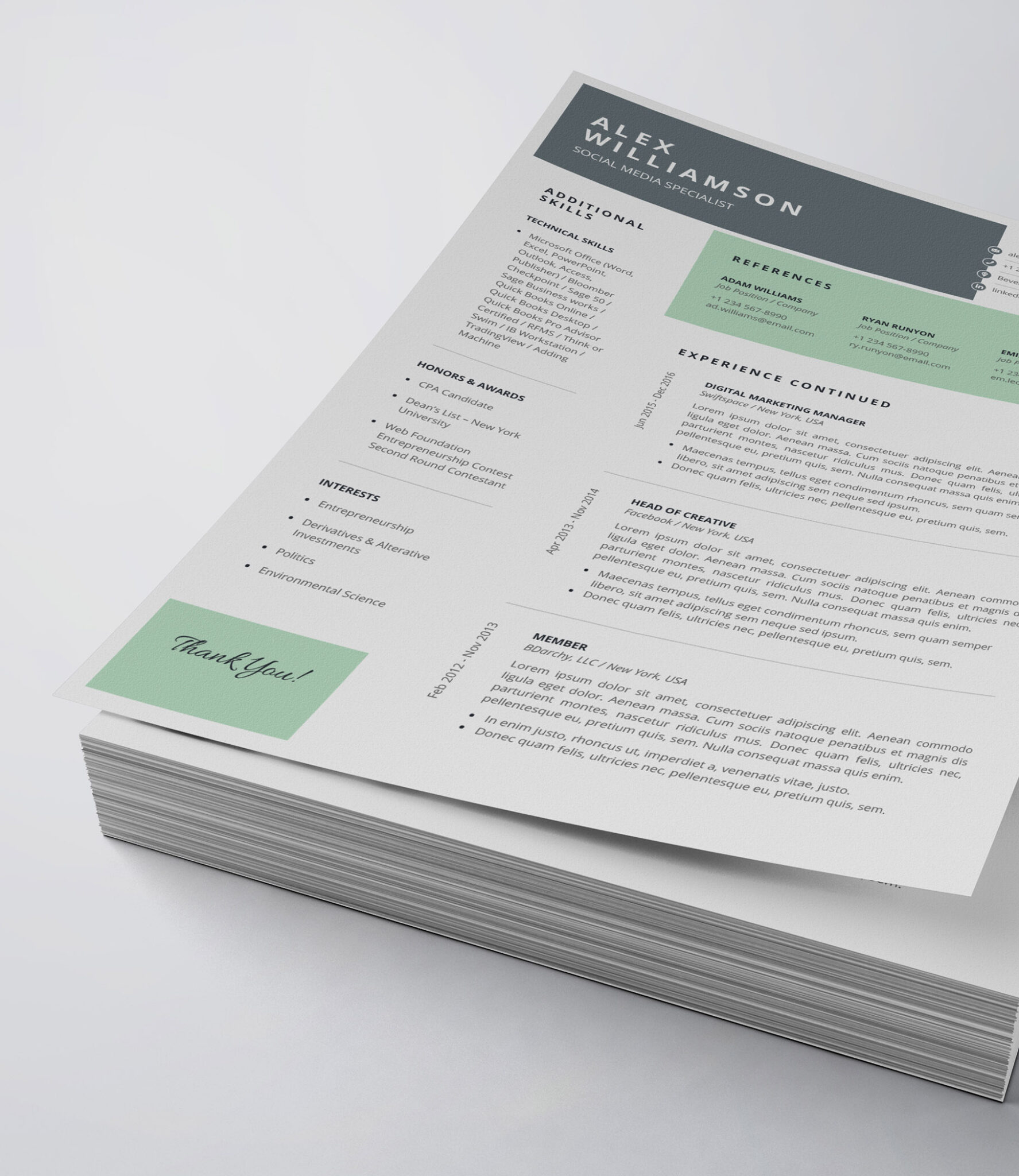 Simple Clean Resume/CV Pattern - MasterBundles