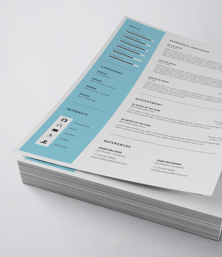 Clean Resume/CV Examples - MasterBundles