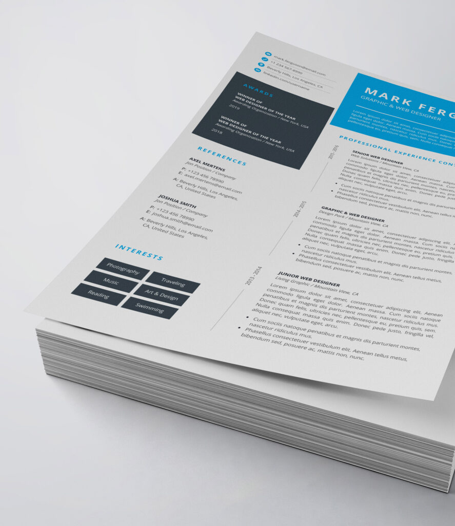 Modern Resume/CV Pattern - MasterBundles