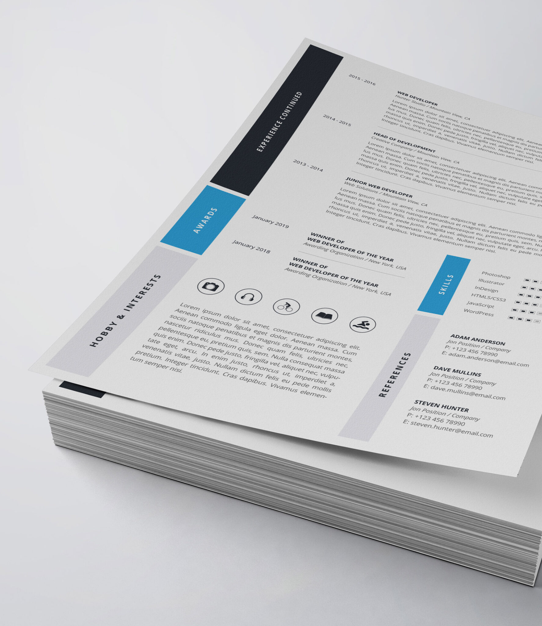 Clean Resume/CV Template - MasterBundles