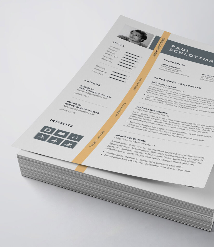 Cool Clean Resume/CV Template - MasterBundles