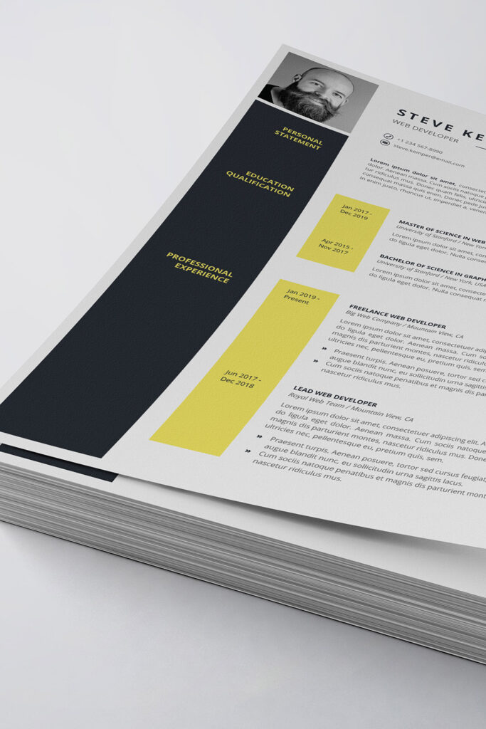 Clean Resume/CV Template - MasterBundles