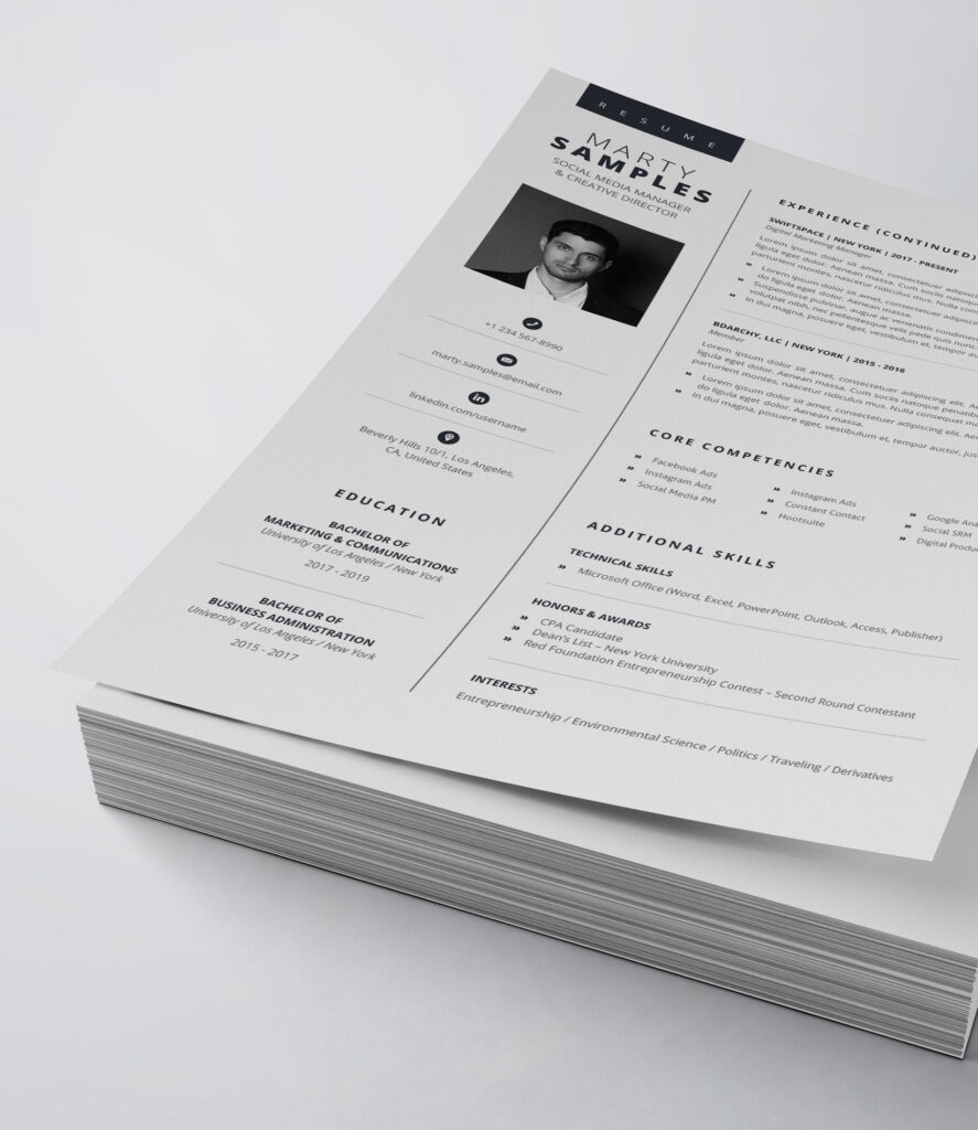 Clean Resume/CV Template - MasterBundles