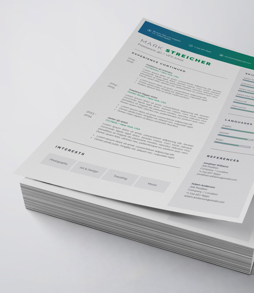 Professional CV Template Design - MasterBundles