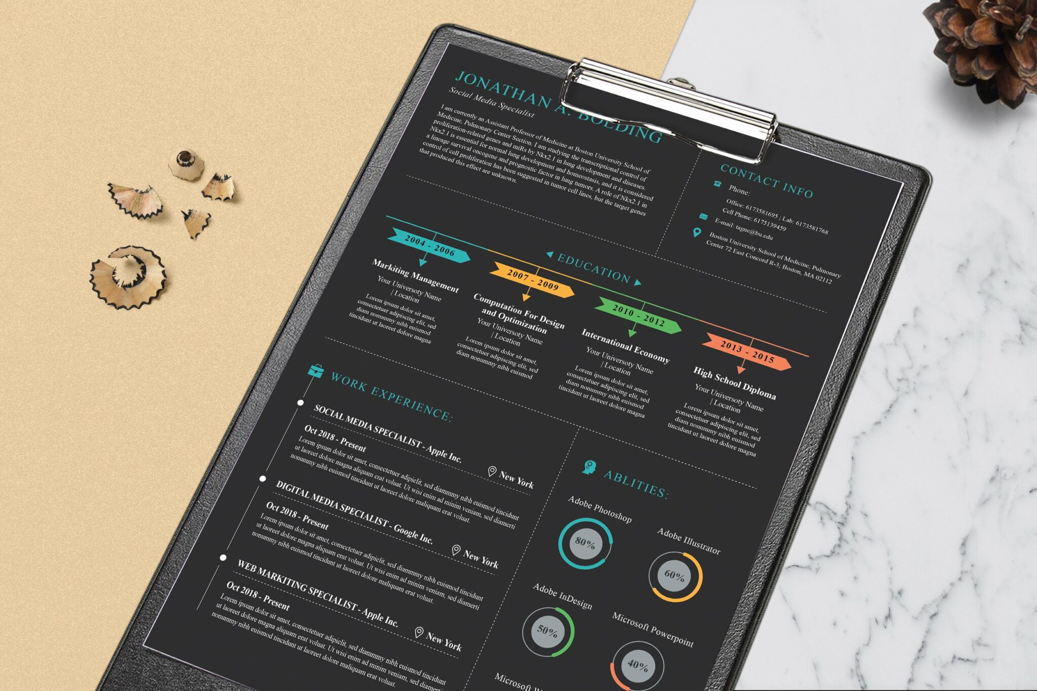 SMM Infographic Resume/CV – MasterBundles