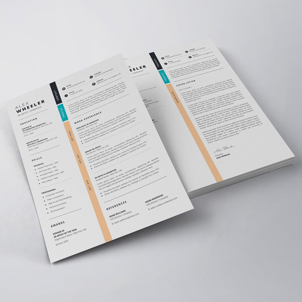 Clean Resume/CV Template - MasterBundles
