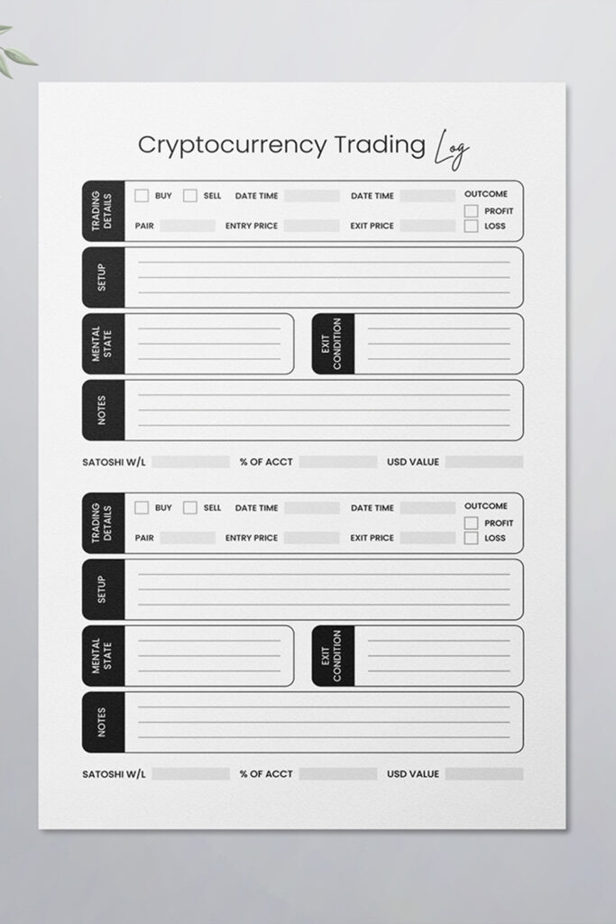 Cryptocurrency Trading Logbook - MasterBundles