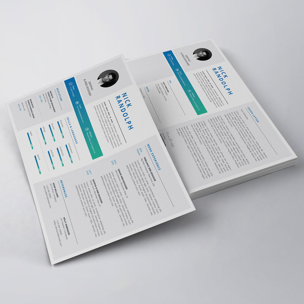 Clean Landscape Resume/CV Template - MasterBundles