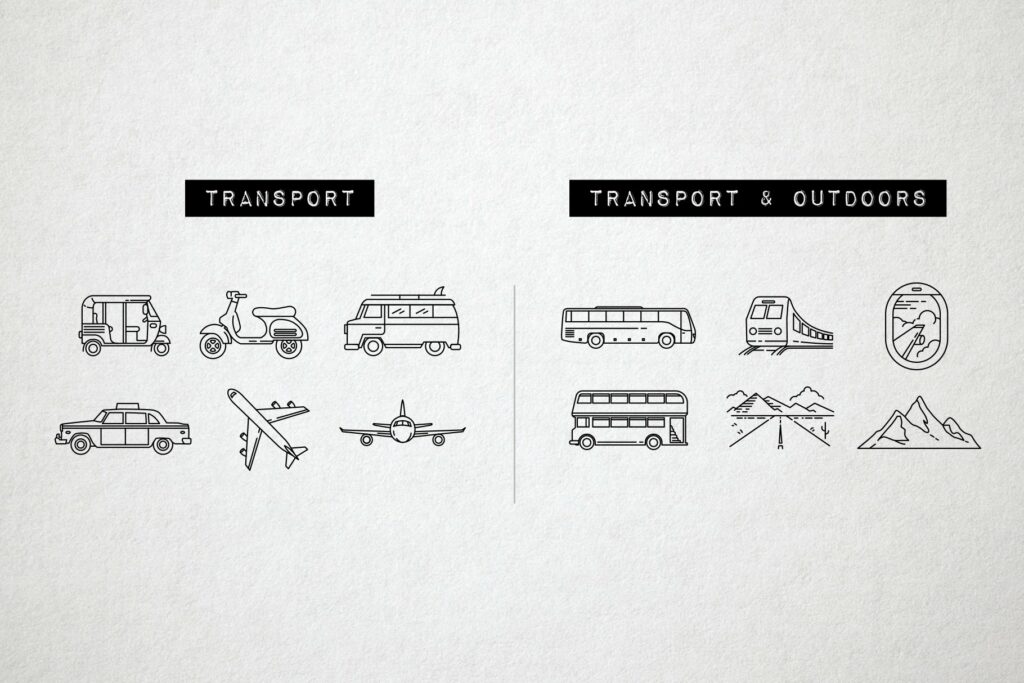 44 Travel Line Icons Pack – MasterBundles