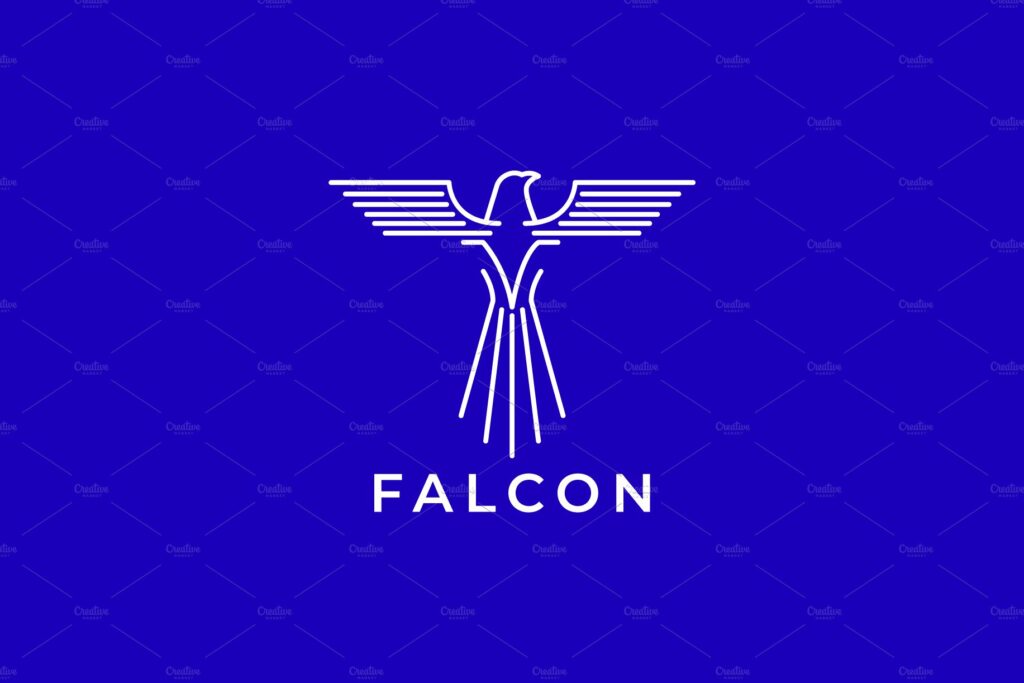 falcon fly line minimalist logo – MasterBundles