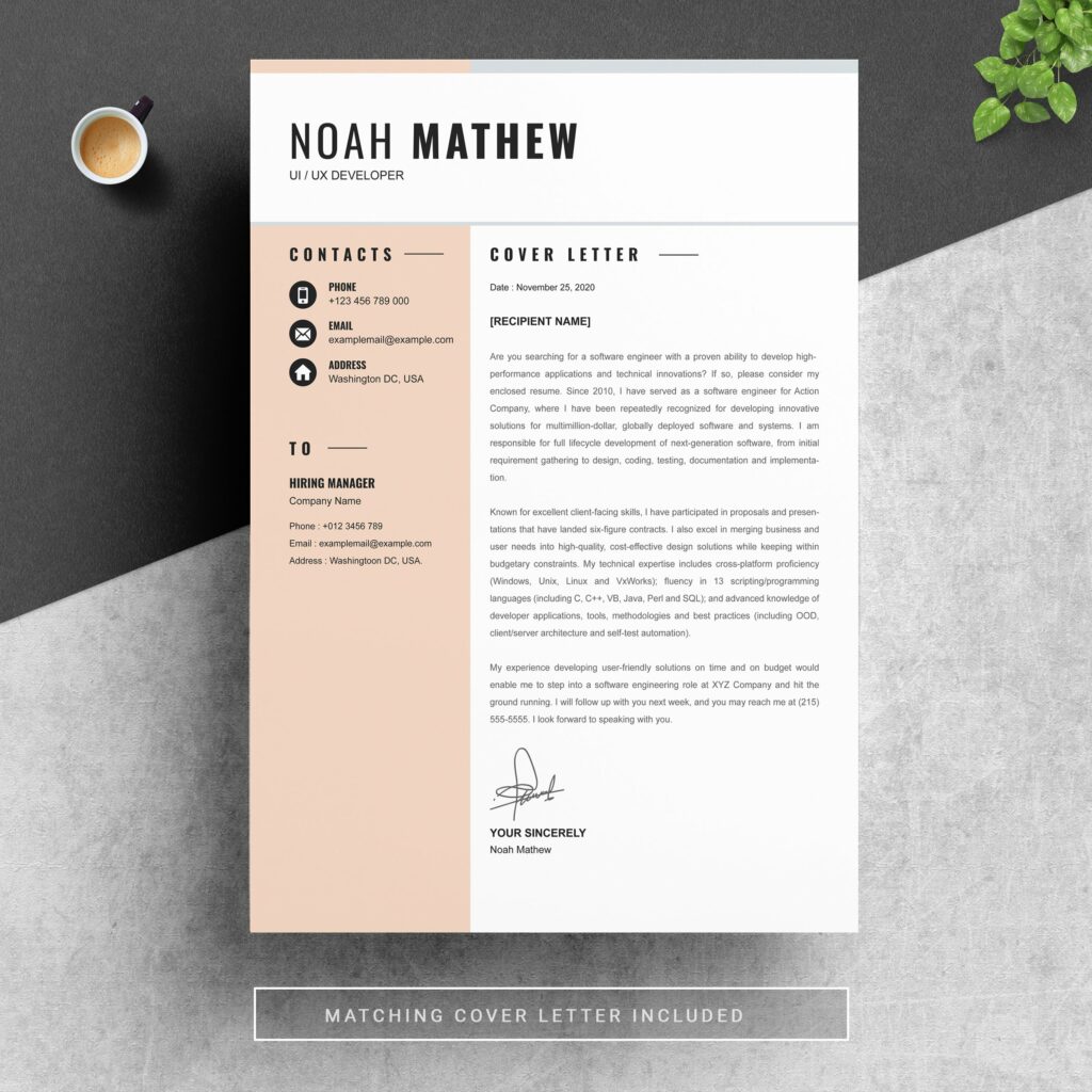 UX Developer Modern Resume Template – MasterBundles