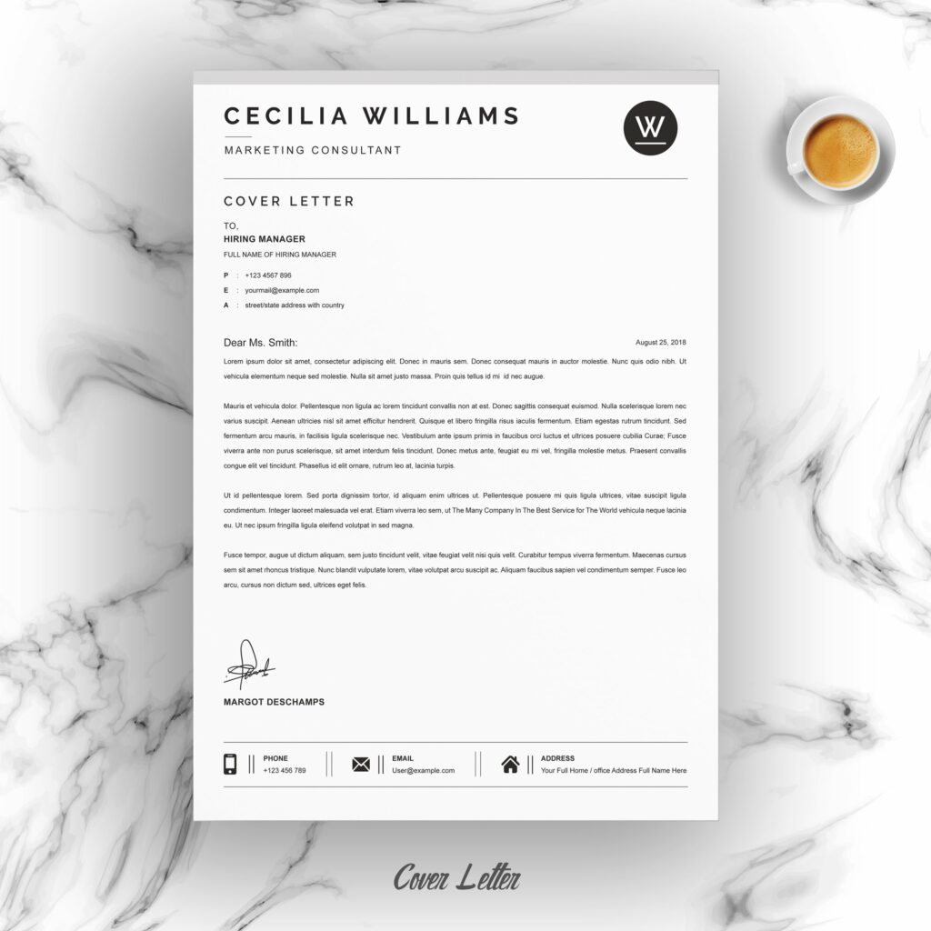 A4 Curriculum Vitae + Cover Letter – MasterBundles