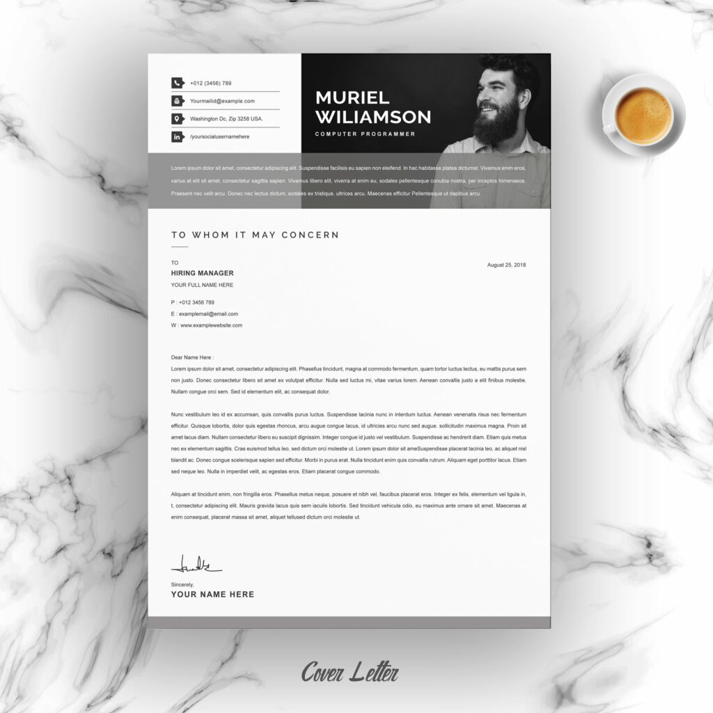 CV Template | MS Word Cover Letter – MasterBundles