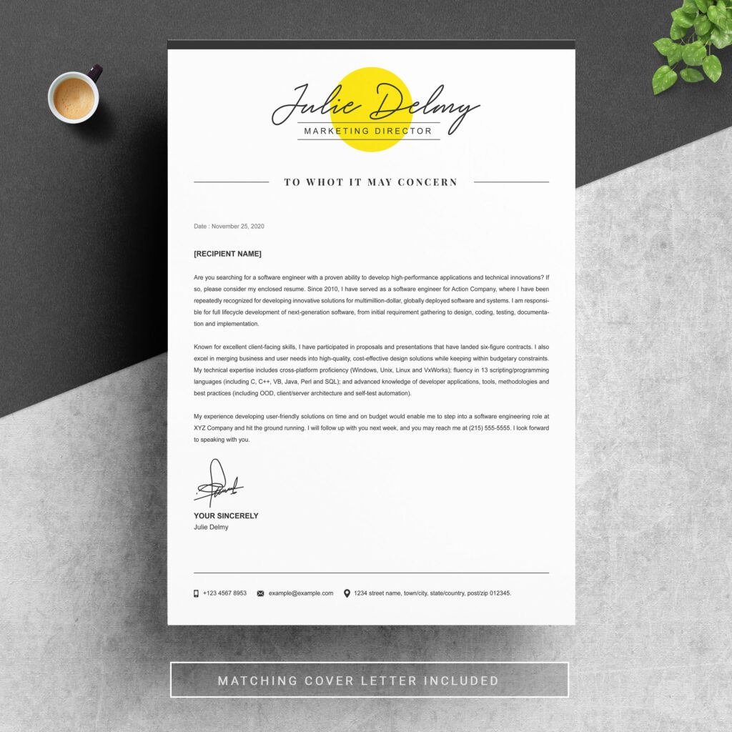Professional Simple Resume Template – MasterBundles
