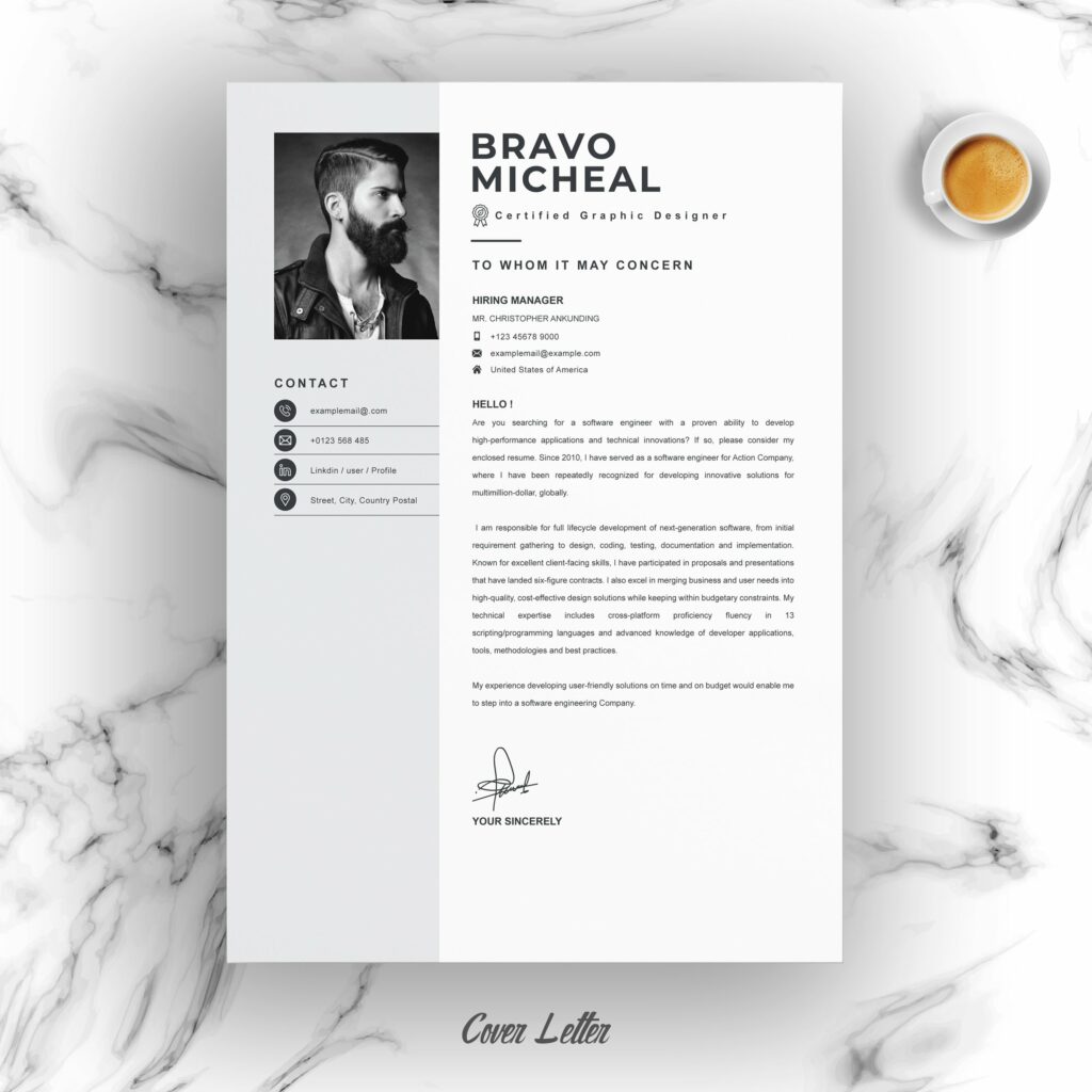 Graphics Designer Resume Template – MasterBundles