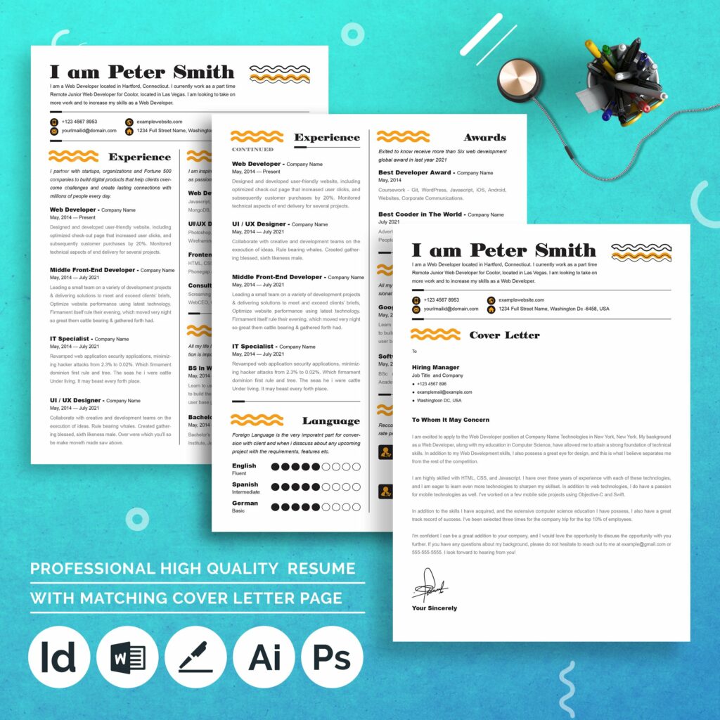 Resume Template for Web Developer – MasterBundles