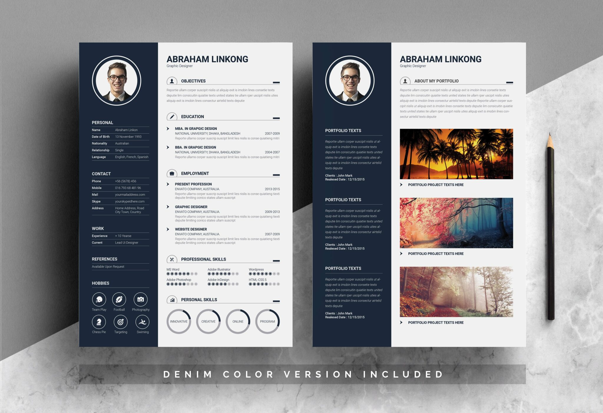 Modern Resume 3 Pages – MasterBundles