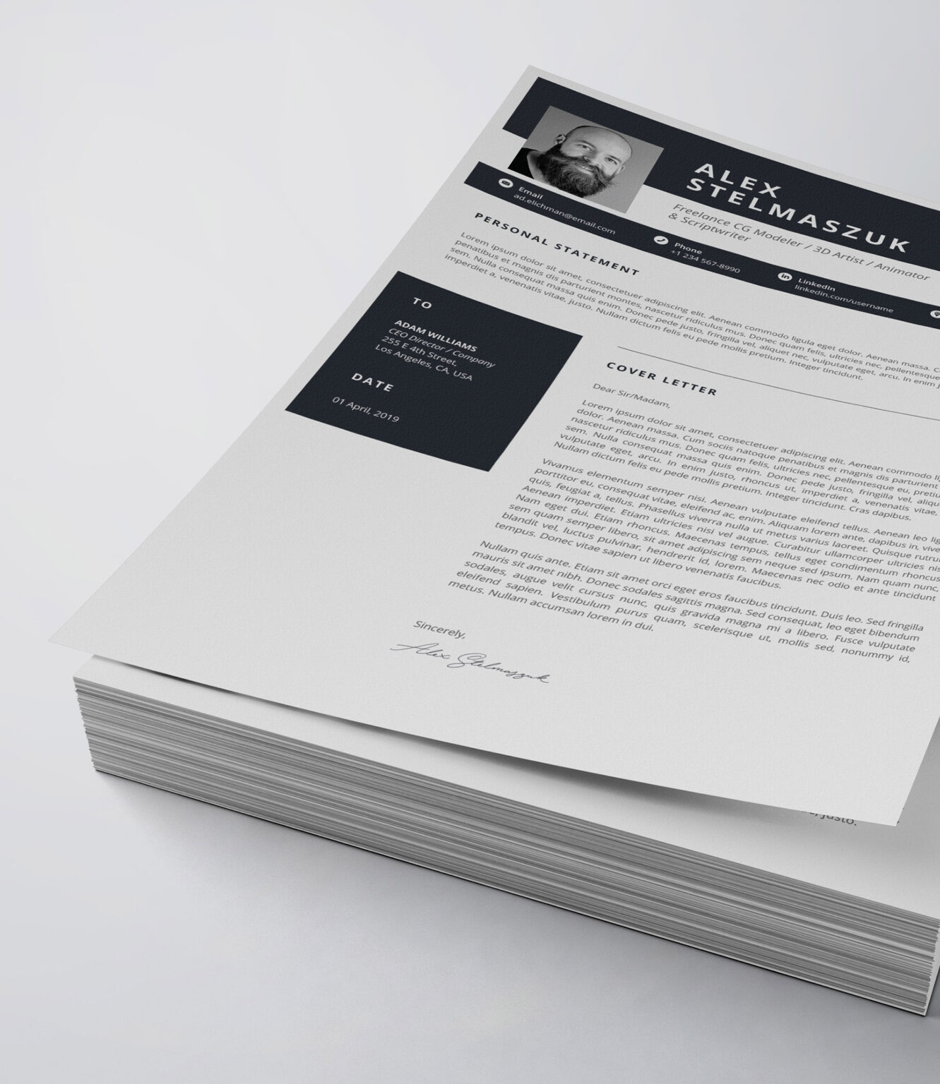 Clean CV Template Design - MasterBundles