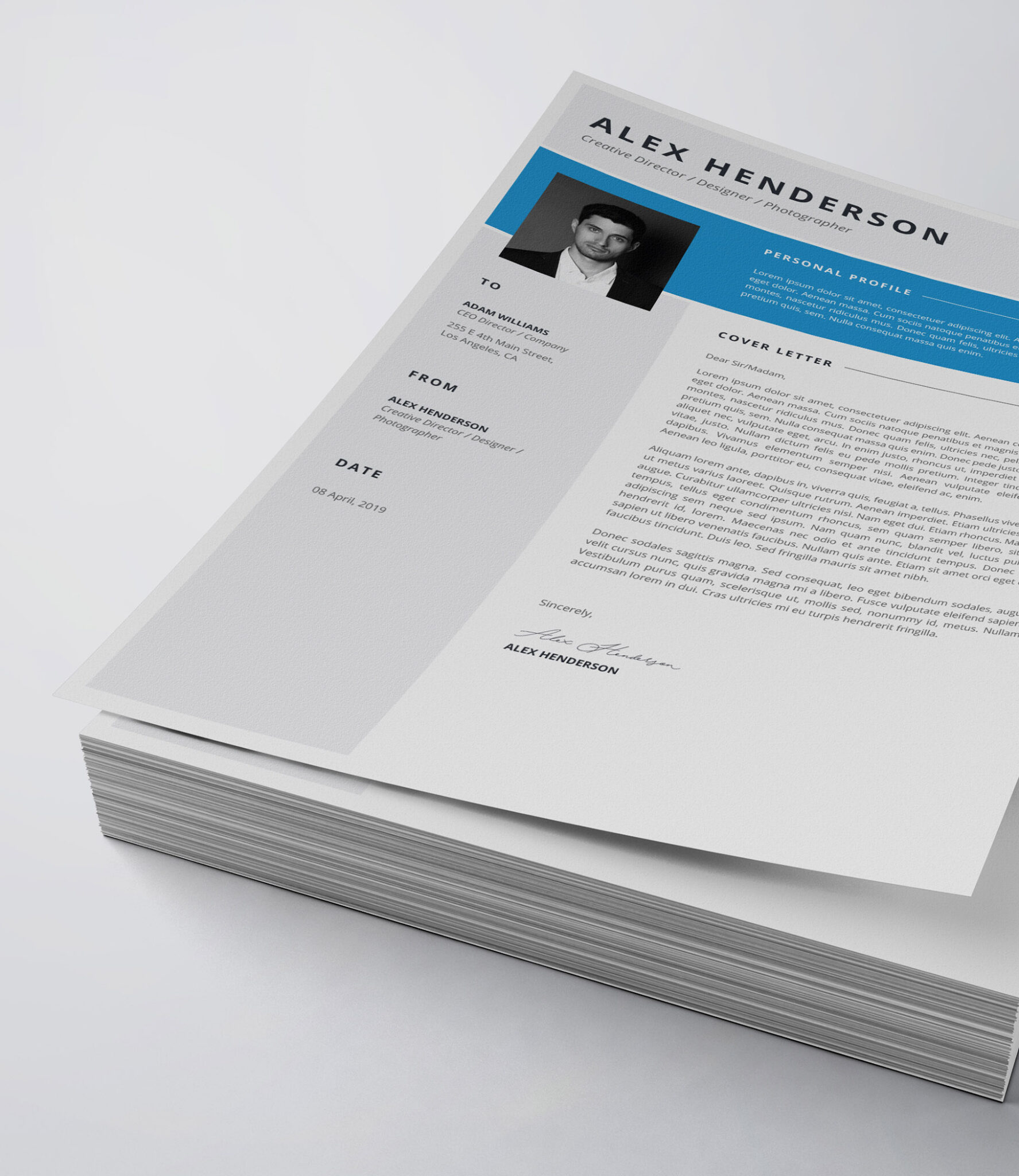 Clean and Modern Resume/CV Template - MasterBundles