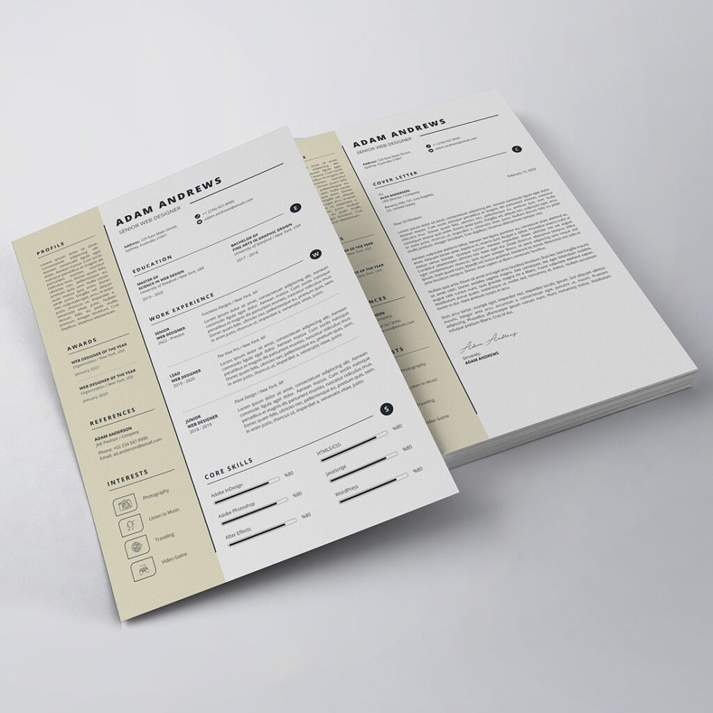 Easy Clean Resume/CV Template - MasterBundles