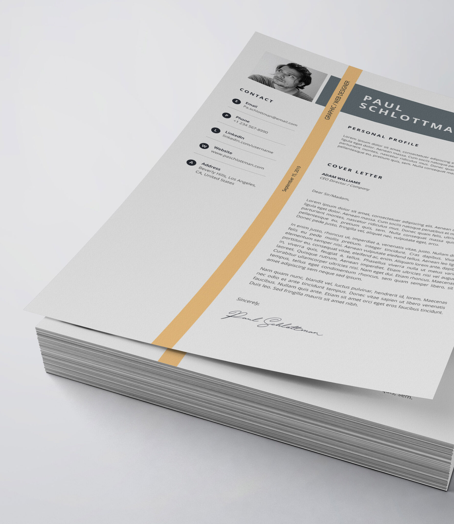 Cool Clean Resume/CV Template - MasterBundles