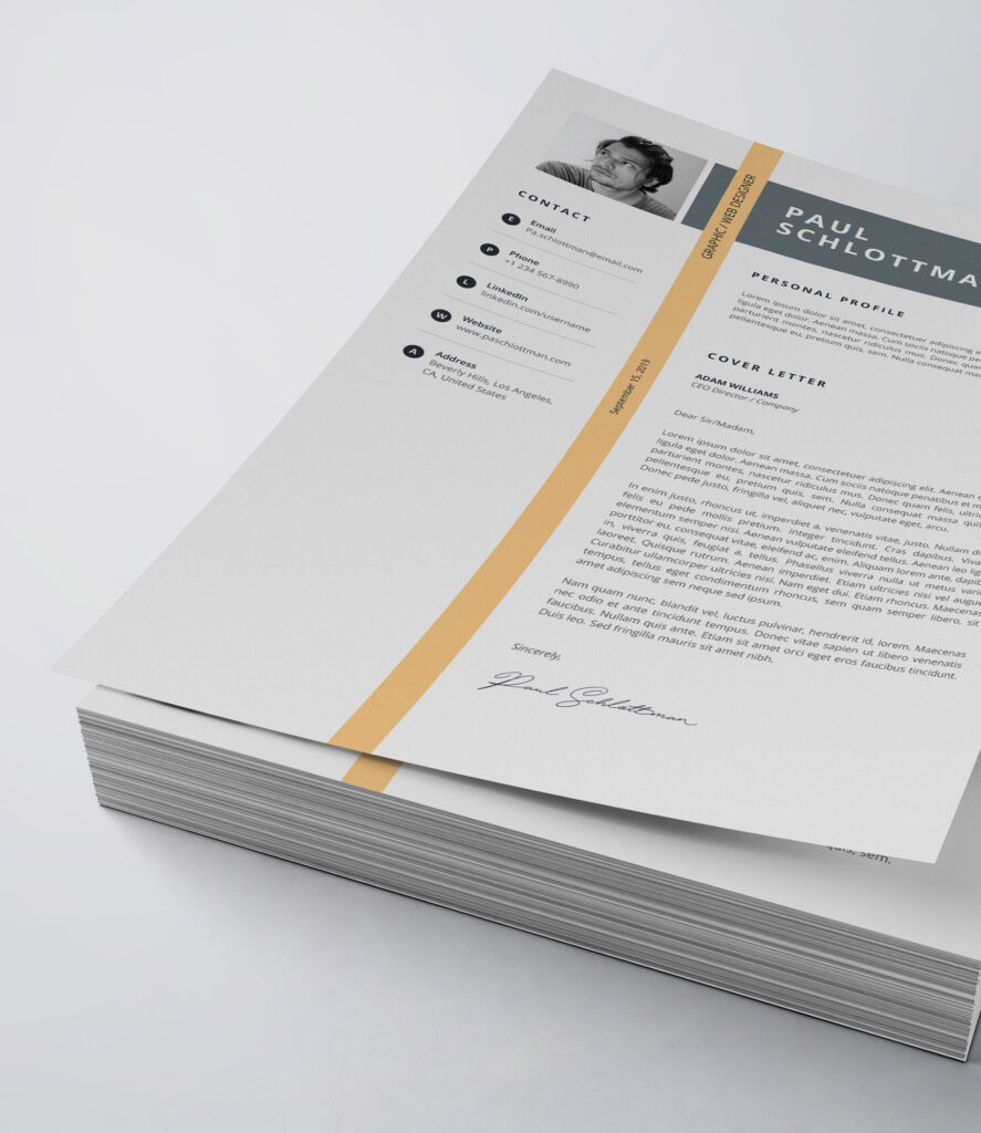Cool Clean Resume/CV Template - MasterBundles