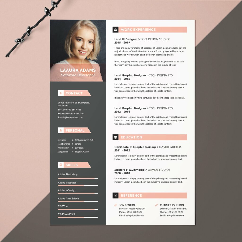 Female Resume/CV Word – MasterBundles
