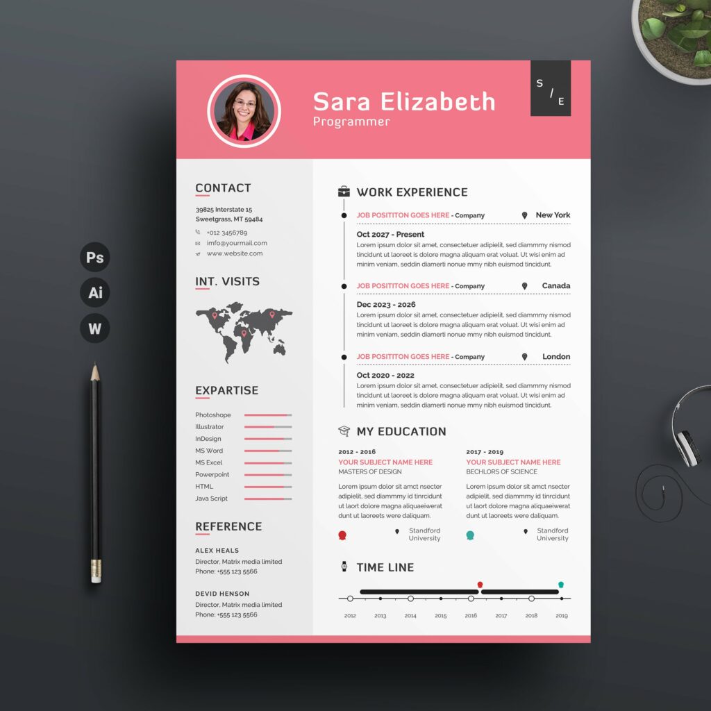 Female Resume/CV Word – MasterBundles