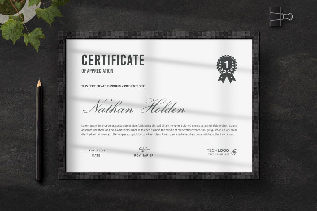 Clean Certificate Template – MasterBundles