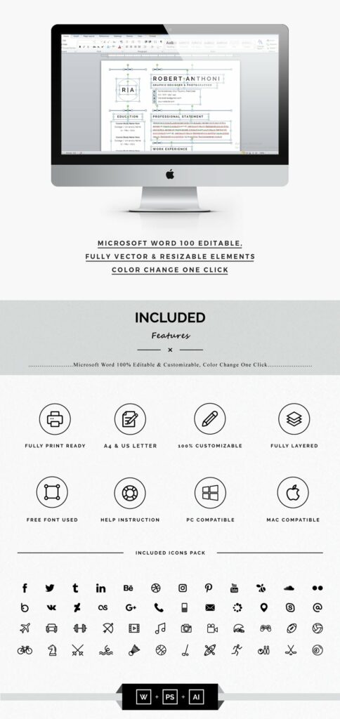3 Pages Clean Resume/CV Template – MasterBundles