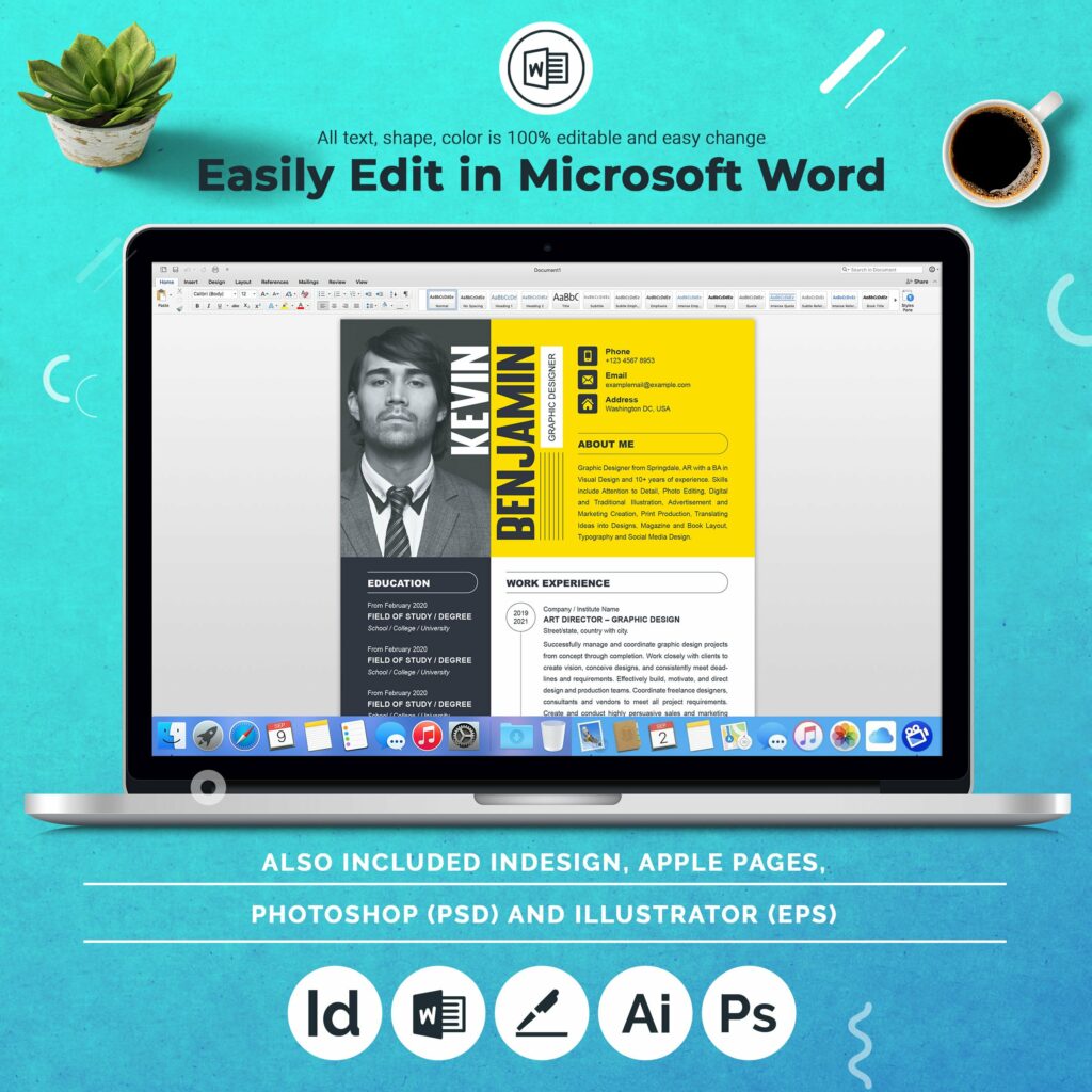Editable Word CV Template - MS Word – MasterBundles