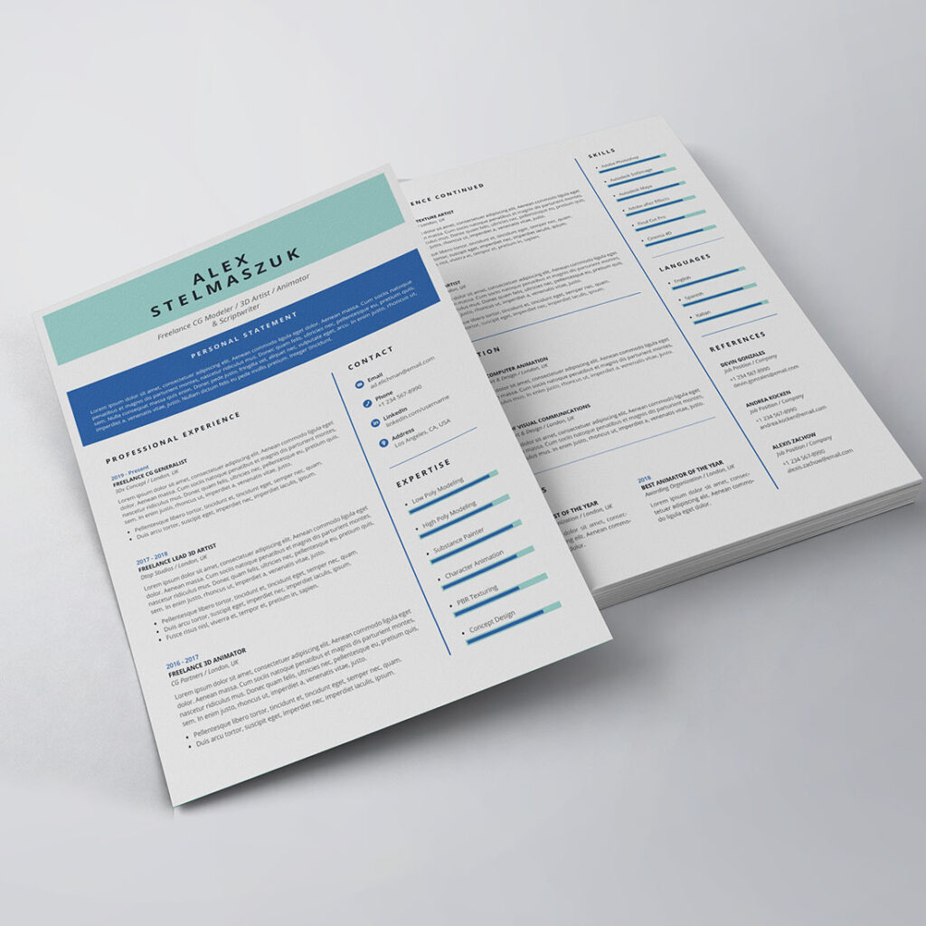 Clean Resume/CV Template - MasterBundles