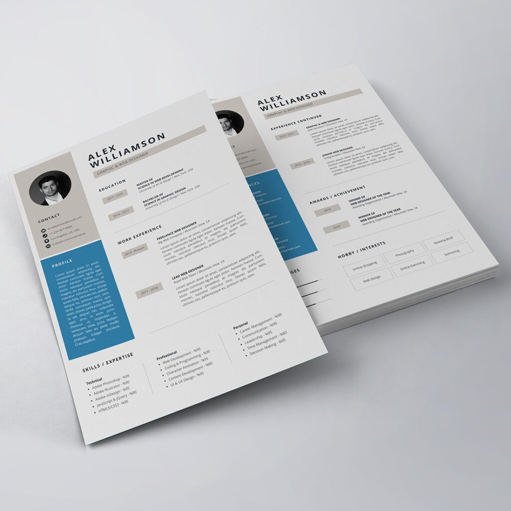 Clean Resume Layout - MasterBundles