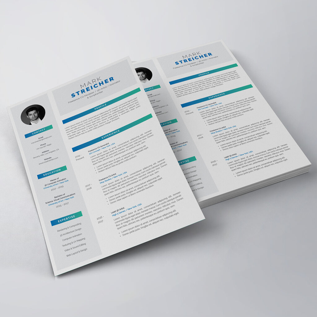 Word Professional Resume/CV Template - MasterBundles
