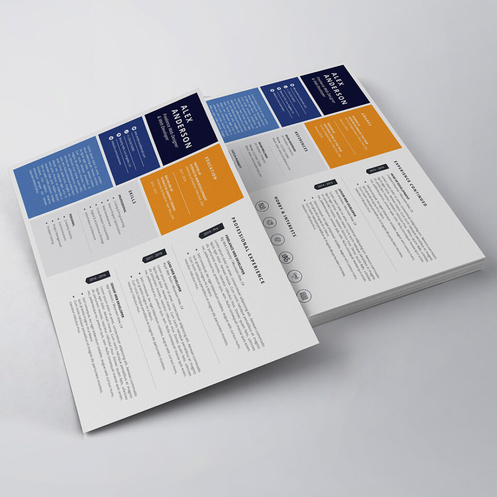 Landscape Resume/CV Template - MasterBundles
