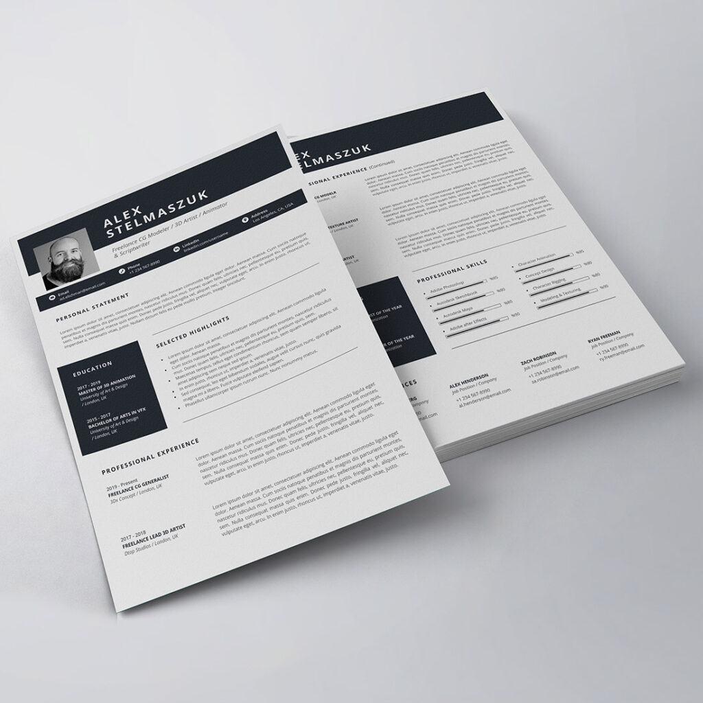 Clean CV Template Design - MasterBundles