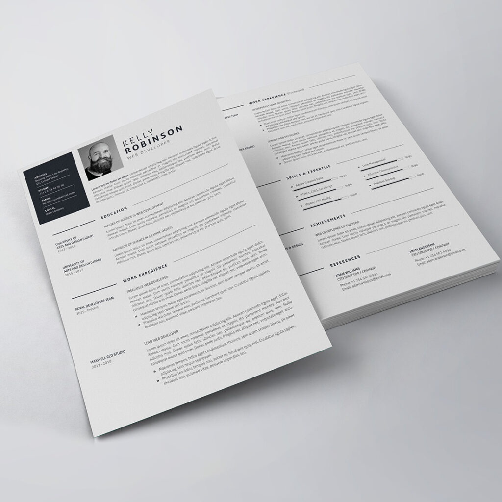 Professional Resume/CV Template - MasterBundles