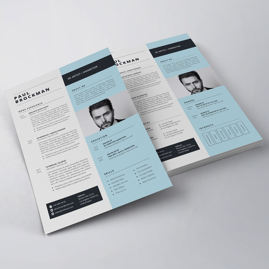 Modern Resume/CV Template - MasterBundles