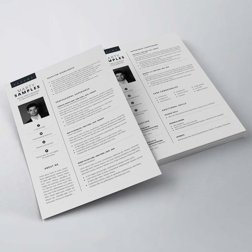 Clean Resume/CV Template - MasterBundles
