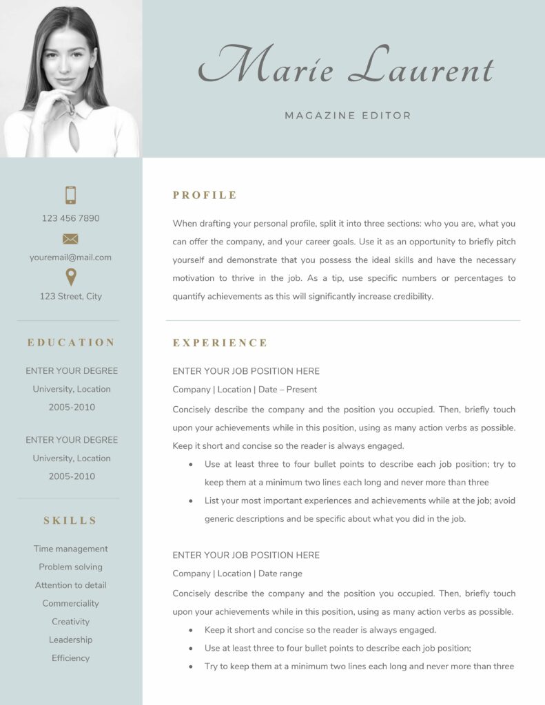 SMM & Copywriter Resume Template – MasterBundles