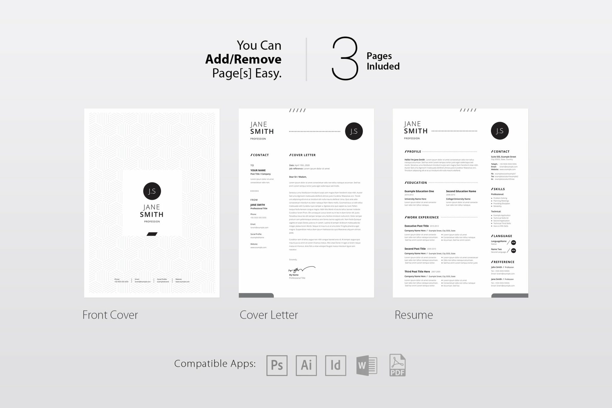 Resume / CV | Minimal Black White – MasterBundles