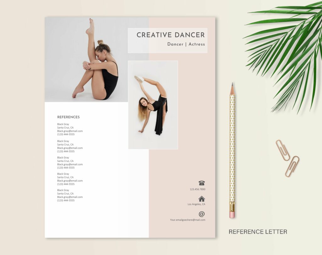 Resume Template for Actors, Dancers – MasterBundles
