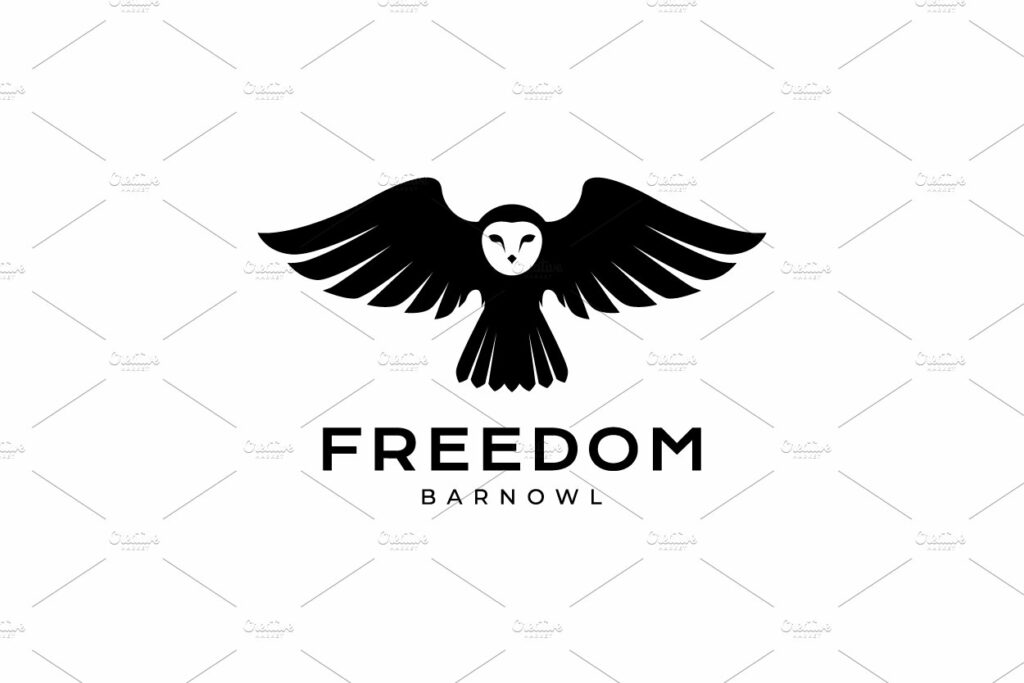 modern flying owl logo design – MasterBundles