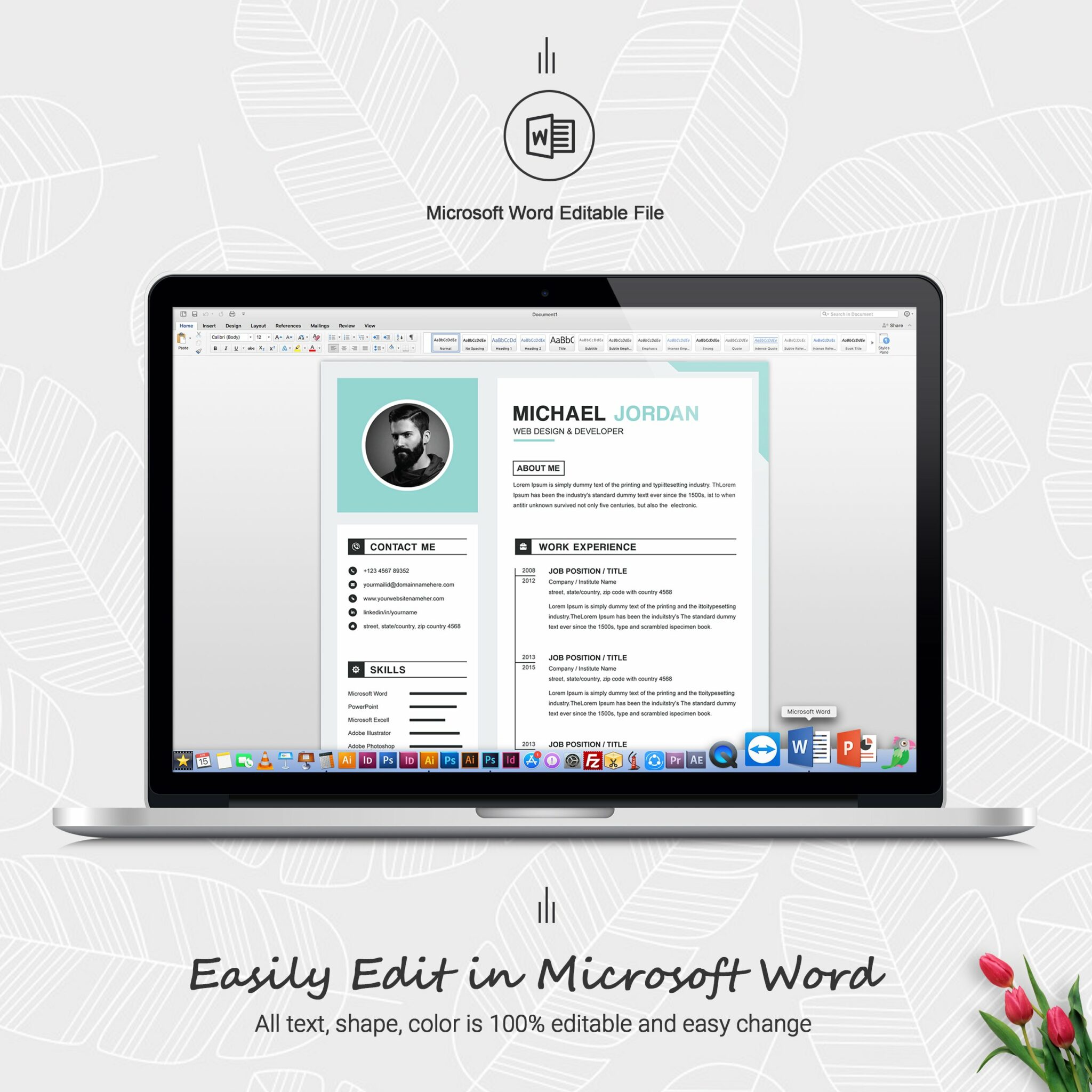 One Page Clean Resume + Cover Letter – MasterBundles