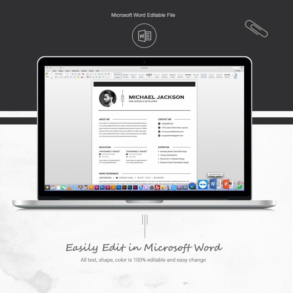 Clean CV Template – MasterBundles
