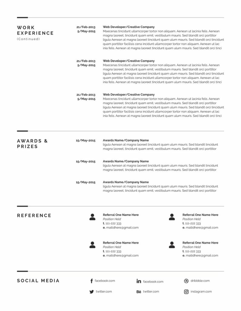 Minimal Resume Template 4 Pages – MasterBundles