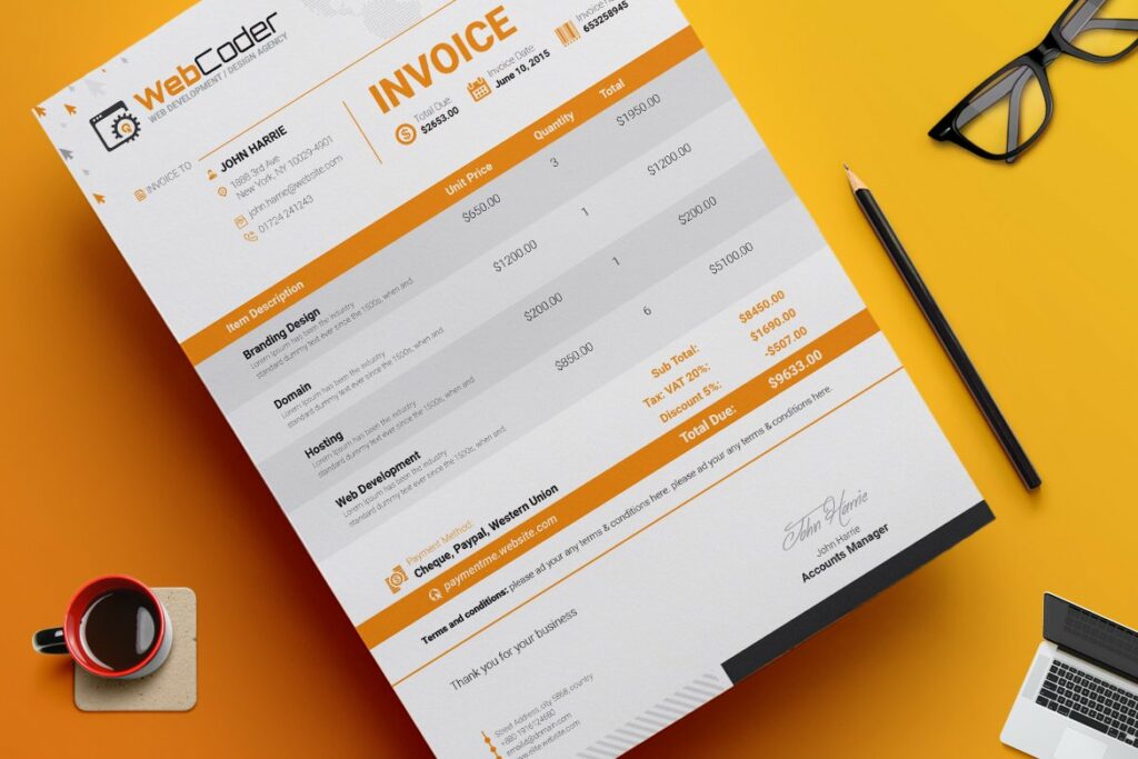 Simple Clean Invoice Template – MasterBundles