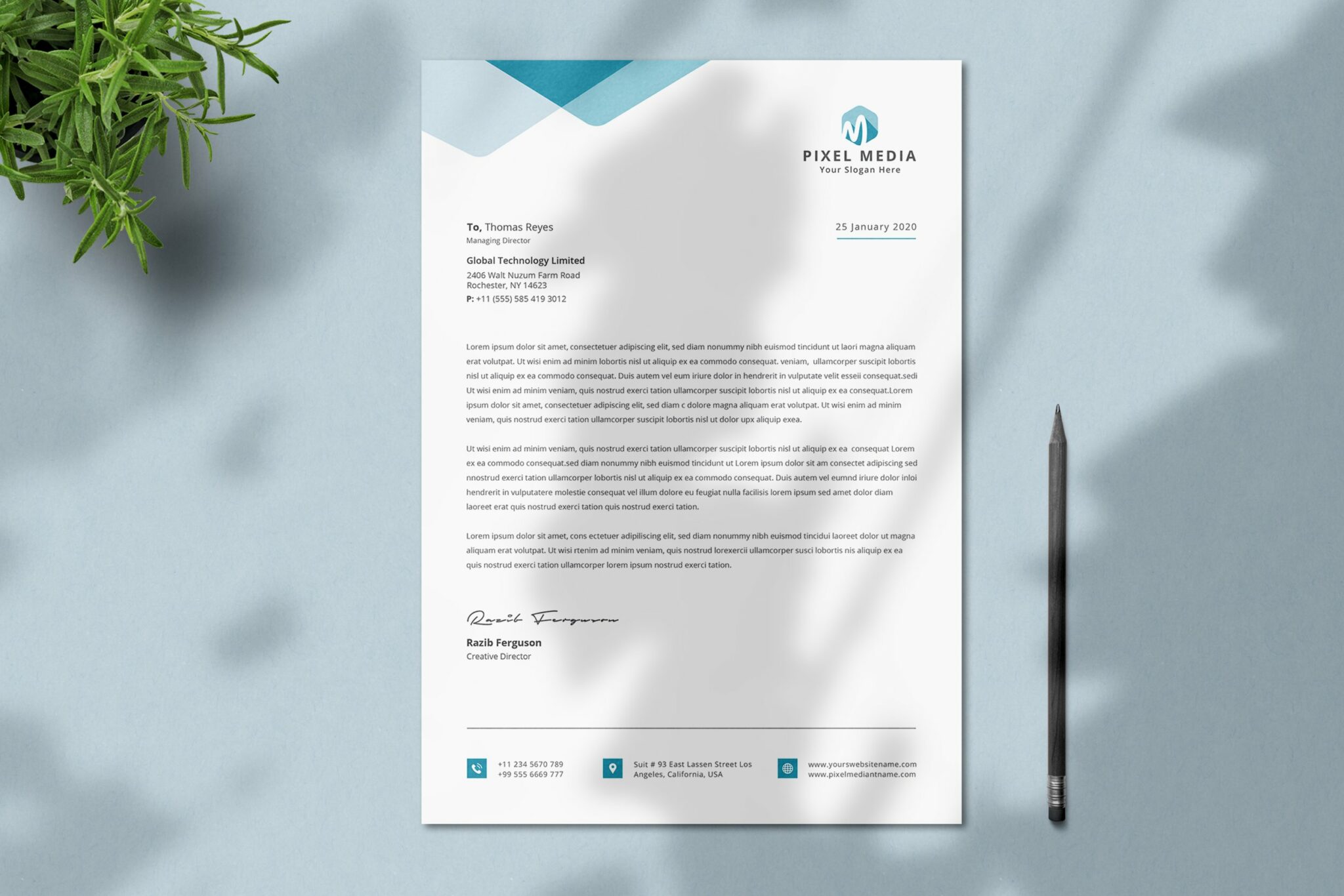Word Editable Letterhead Template – MasterBundles