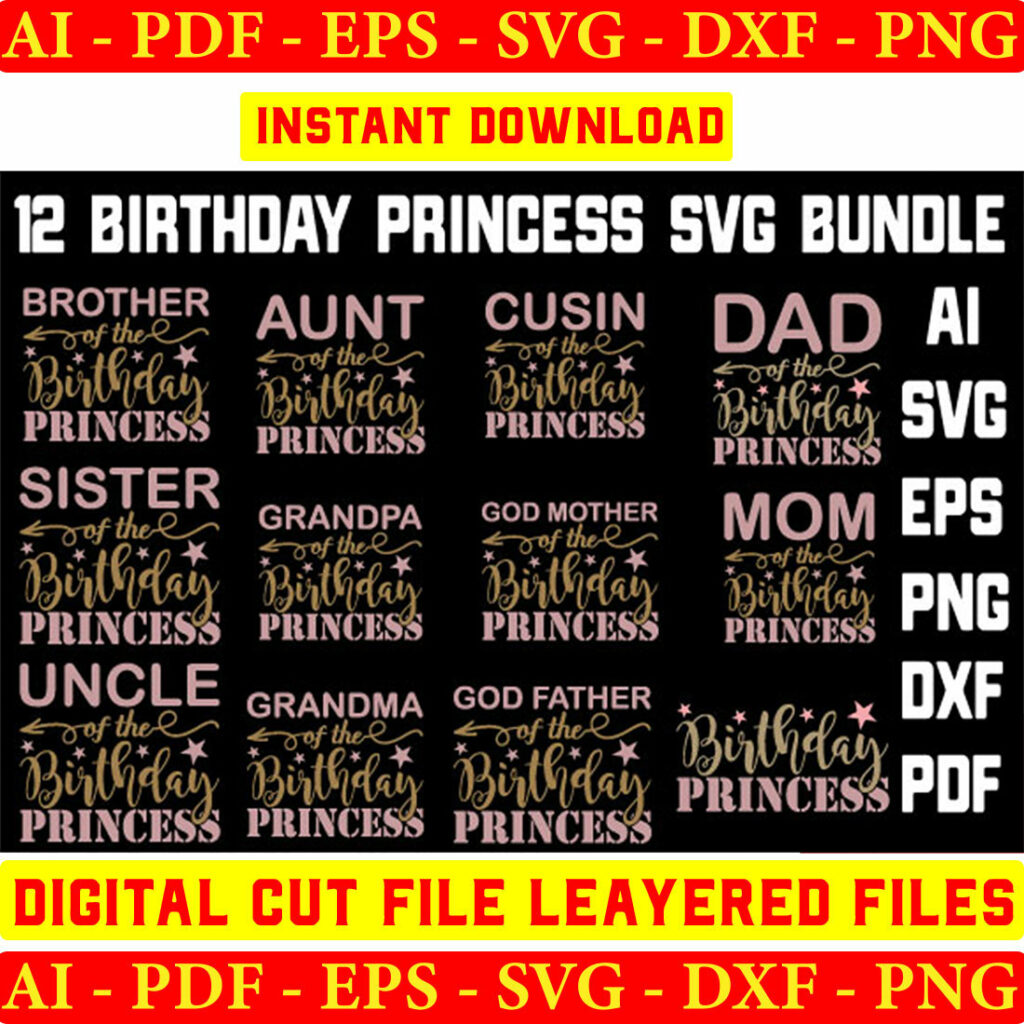 Birthday Princess Svg Bundle, Mom of the Birthday Princess, Dad of the ... Birthday Princess Svg Bundle, Mom of the Birthday Princess, Dad of the ...
